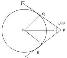 If from an external point P of a circle with centre O, two tangents PQ and PR are drawn such ...
