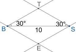 Draw rhombus BEST with the following measurements and calculate its ...