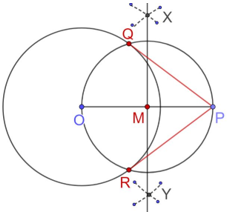 Draw a circle of radius 3 cm. Take a point P at a distance of 5 cm from the center O of the ...