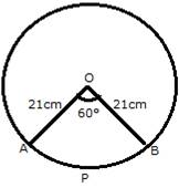 In a circle of radius 21 cm, and arc subtends an angle of 60° at the centre. Find (i) length of ...