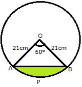 In a circle of radius 21 cm, and arc subtends an angle of 60° at the centre. Find (i) length of ...