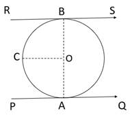 Prove that the segment joining the points of contact of two parallel tangents passes through the ...