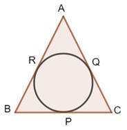 An isosceles triangle ABC, with AB = AC, circumscribes a circle, touching Bc at P, AC at Q and ...